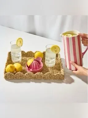 Savy & Sorted | Bath | Nwt Savy Sorted Scalloped Wicker Tray | Poshmark